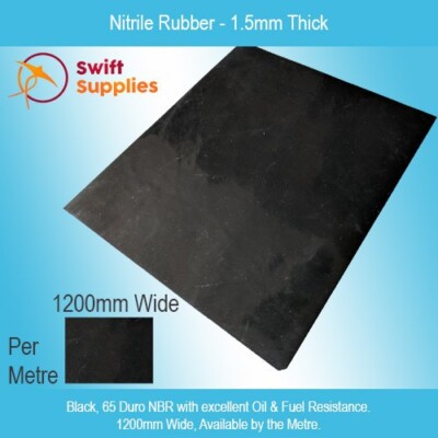 Premium Nitrile Rubber Sheet - 1.5mm Oil & Fuel Resistant Rubber - Per ...