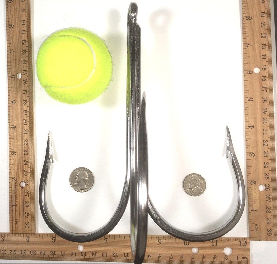 1 20/0 Stainless Treble Hook Bridge pier gaff Gators Very big Xtra ...