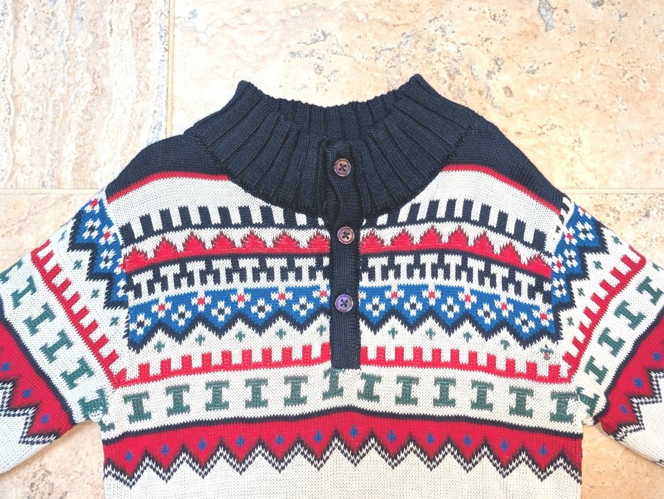 NWT: Sophie And Sam - Boys warm, buttoned collard pullover. Size S (7-8 ...