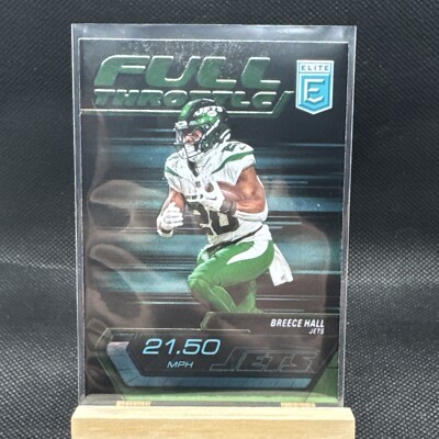 Jets Breece Hall 2024 Panini Donruss Elite Green Full Throttle Insert ...