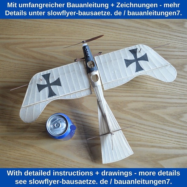 Etrich Taube Slow Flyer Kit 457mm Wingspan Balsa Wood Model Plane Kit ...