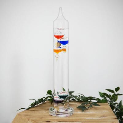 Glass Galileo Thermometer Tall Colourful Balls Home Office Desk Decor ...