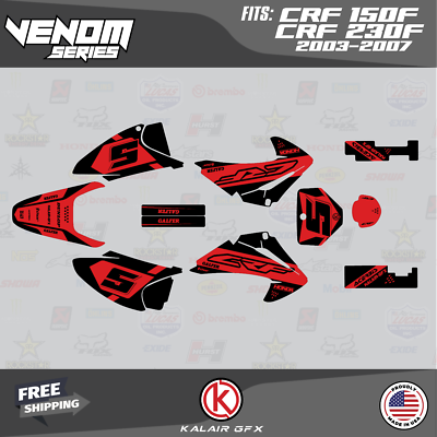Graphics Kit for HONDA CRF150F 230F (2003-2007) Venom - Red Shift | eBay