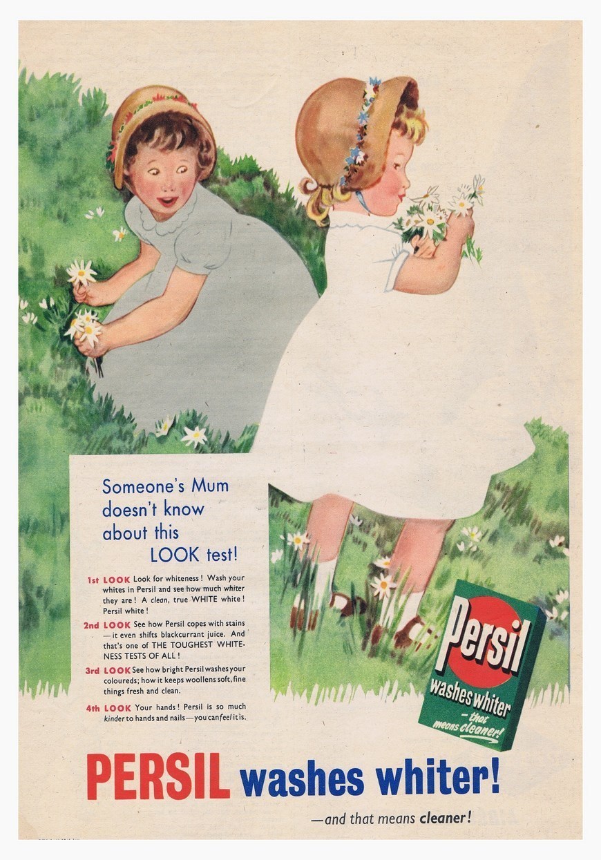 Persil Flowers Classic Vintage Retro Poster Kids Play Garden Old Advert ...