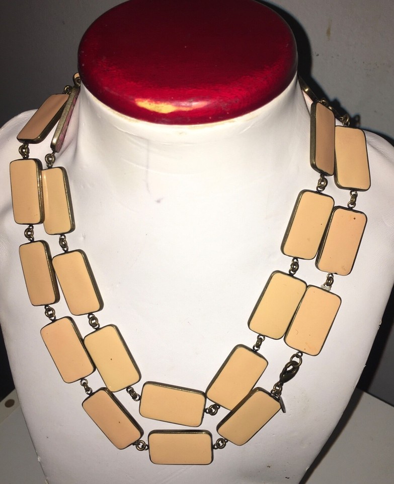 LEE ANGEL Multicolor Enamel Tile Chain REVERSIBLE Necklace W/HANG TAG ...