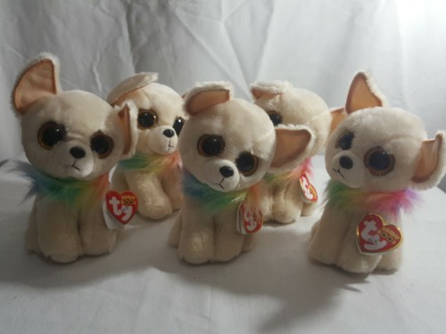 Lot of 5 Ty Beanie Boos 6" CHEWEY Chihuahua Dog Animal Plush Toy MWMTs ...