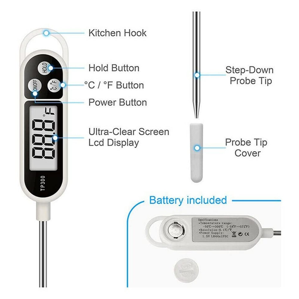 Nartel® Cooking Thermometer, Digital Meat Food Thermometer Instant Read ...