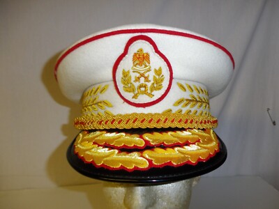 R25A-7 Libyan Dictator Muammar Gaddafi Dress white wool Visor Hat Size ...