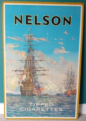 Rare Original Large OLD NELSON TIPPED CIGARETTES Advertising Showcard ...