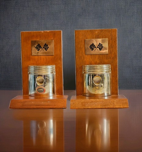 Vtg American Dragway Racing Trophy Piston Bookends Set of Two 1960s | eBay