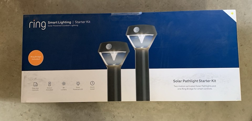 Ring Smart Lighting Solar Pathlight Starter Kit Bridge Included Fast ...