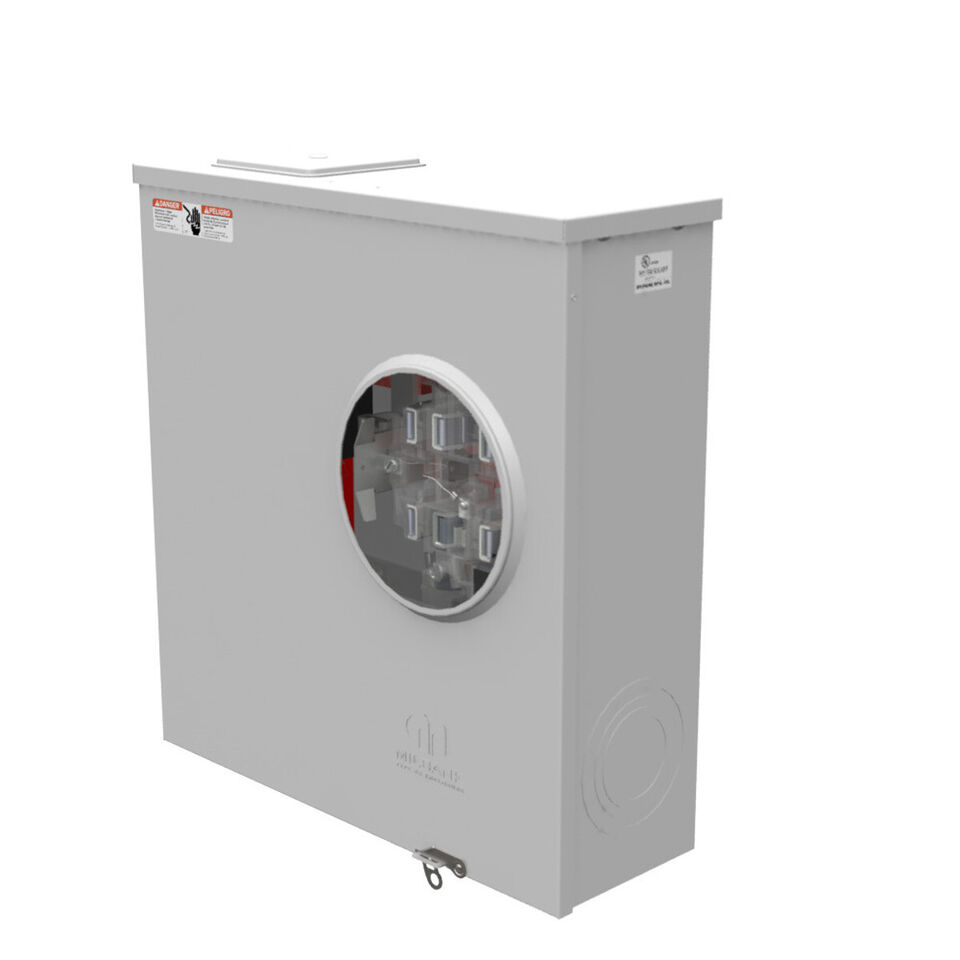 Milbank 200A 3-Phase Meter Socket Ringless Lever OH/UG Side Wireway ...