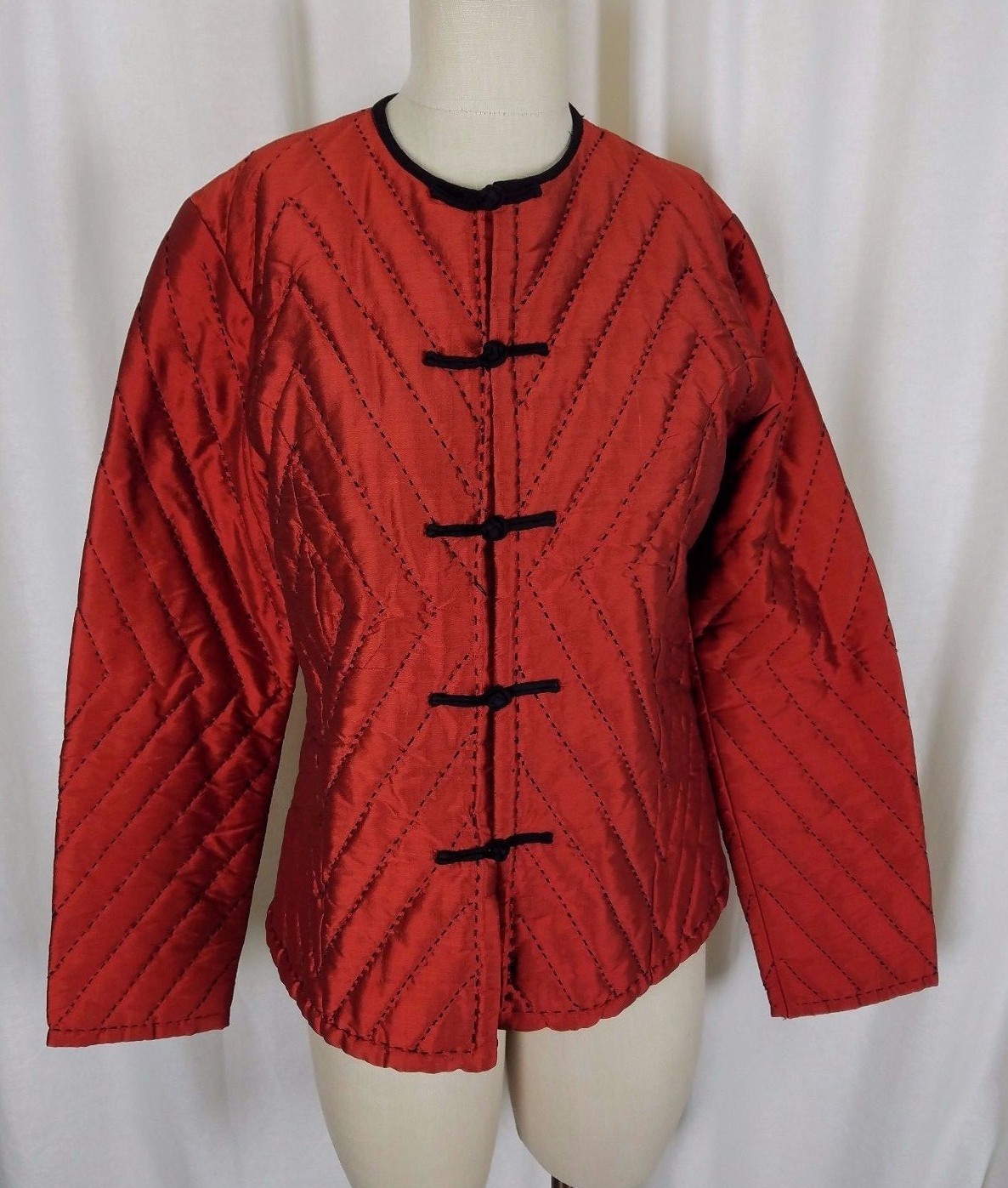 Shira Leah Chicago Quilted Mandarin Asian Inspired Changshan Jacket ...