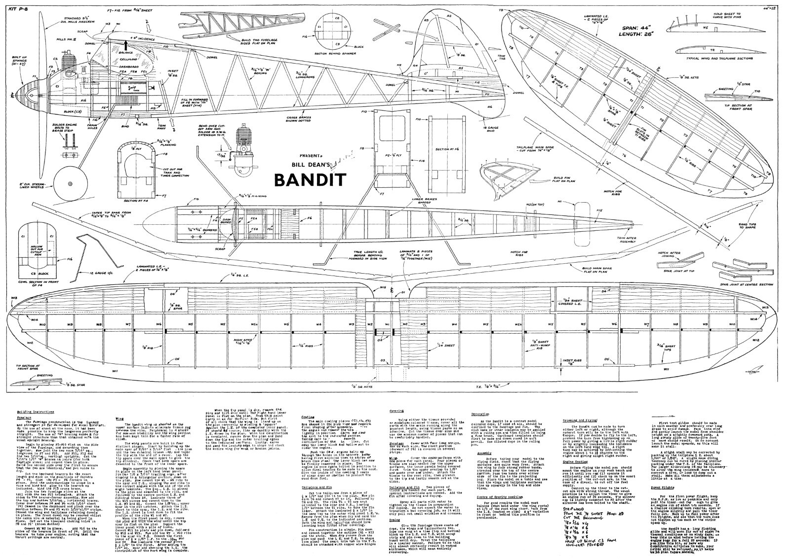 Bandit Bill Dean Bandit free flight model plan | eBay UK
