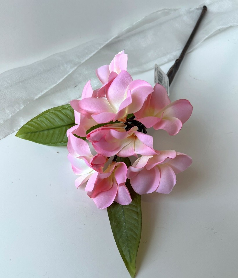 Artificial Frangipani Stem Pink Tropical Frangipanies DIY Arrangement ...