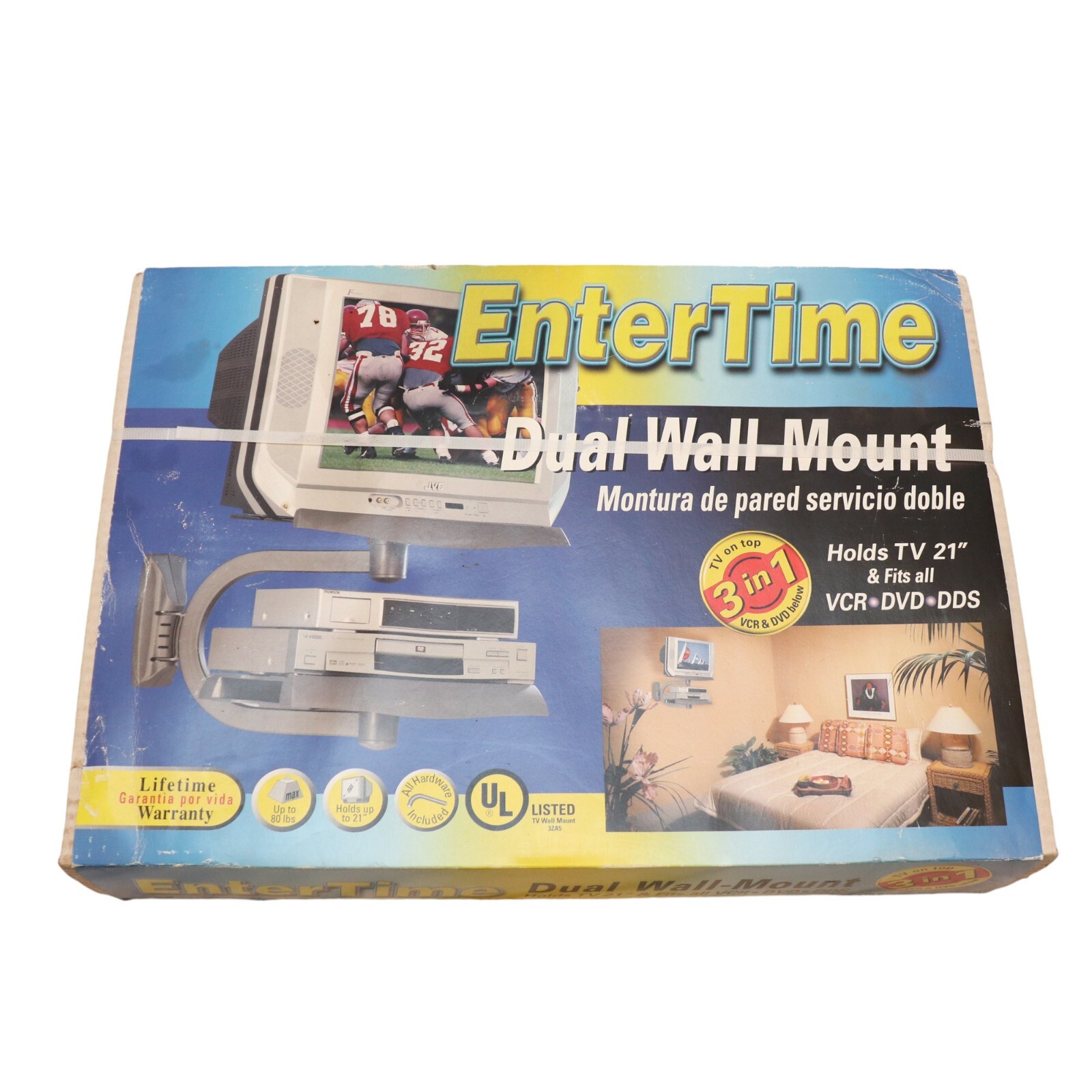 Vintage CRT TV Dual Wall Mount DVD VCR Monitor Retro Gaming up to 21 ...