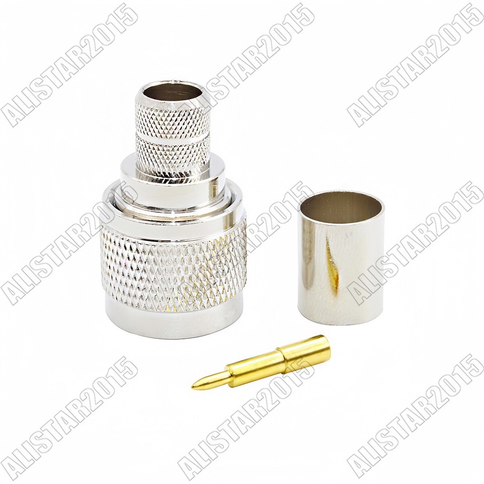 10x N Type Crimp Male Plug Connector Solder For RG8 RG214 RG213 LMR400 ...