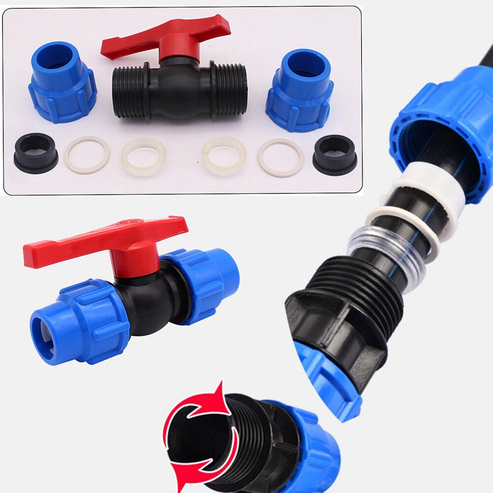 5PCS Stop Tap Valve 20mm 25mm In-Line Ball Valve Blue Water Pipe ...
