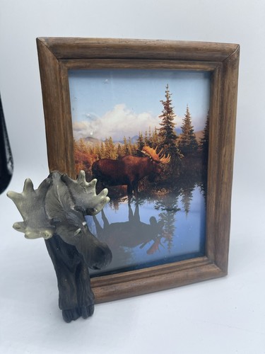 3D Hunting Moose Lodge Cabin Picture Frame Rustic Free Standing 6.5”x 4 ...