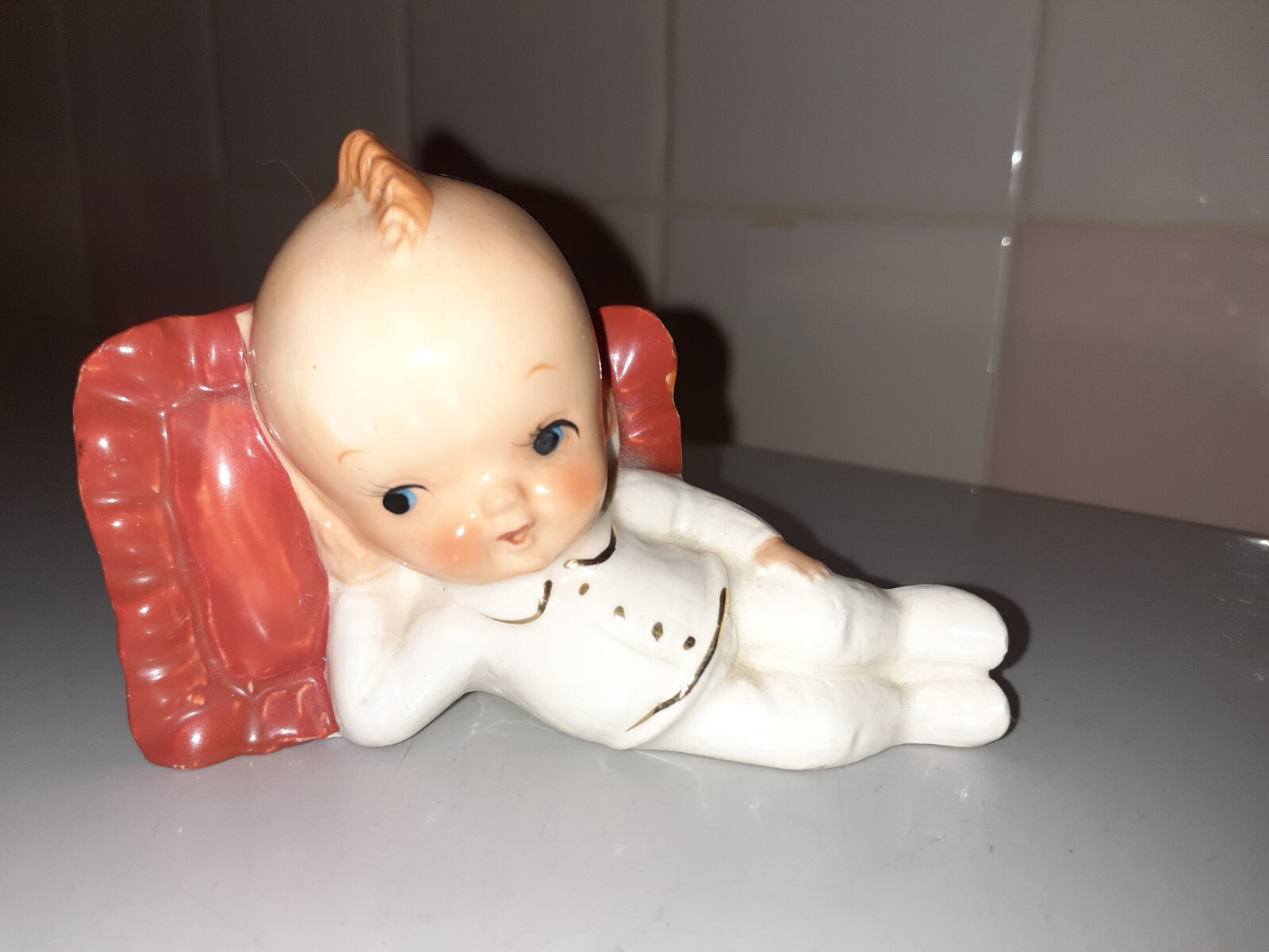 Vintage Adorable Ceramic Baby Figurine 2.5" tall x 3.5" x 1.6" | eBay