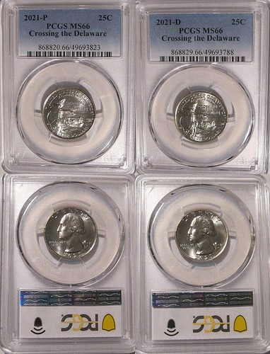2021 P & D Washington Crossing the Delaware Quarter 2 Coin Set 25c PCGS ...