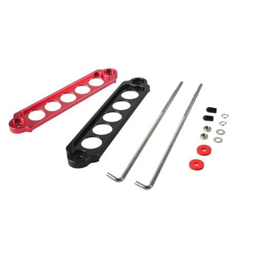 Red Bracket Brace Bar Kit Auto Car Battery Tie Down Mount | eBay