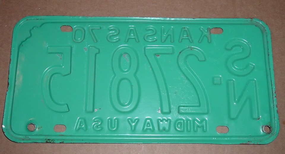 1970 Kansas License Plate Shawnee County SN-27815 Midway USA Car Tag | eBay
