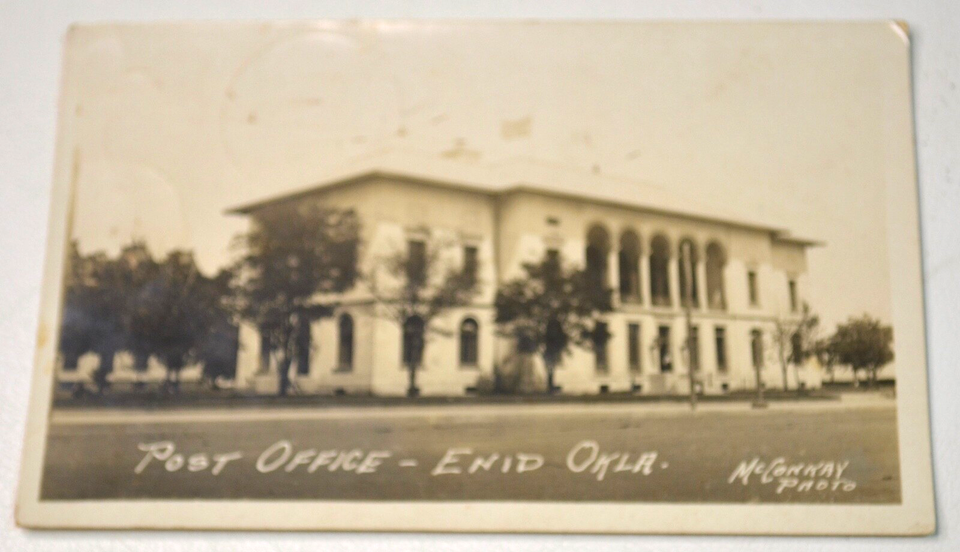 RPPC 1913 Post Office Antique POSTCARD Posted Enid Oklahoma | eBay
