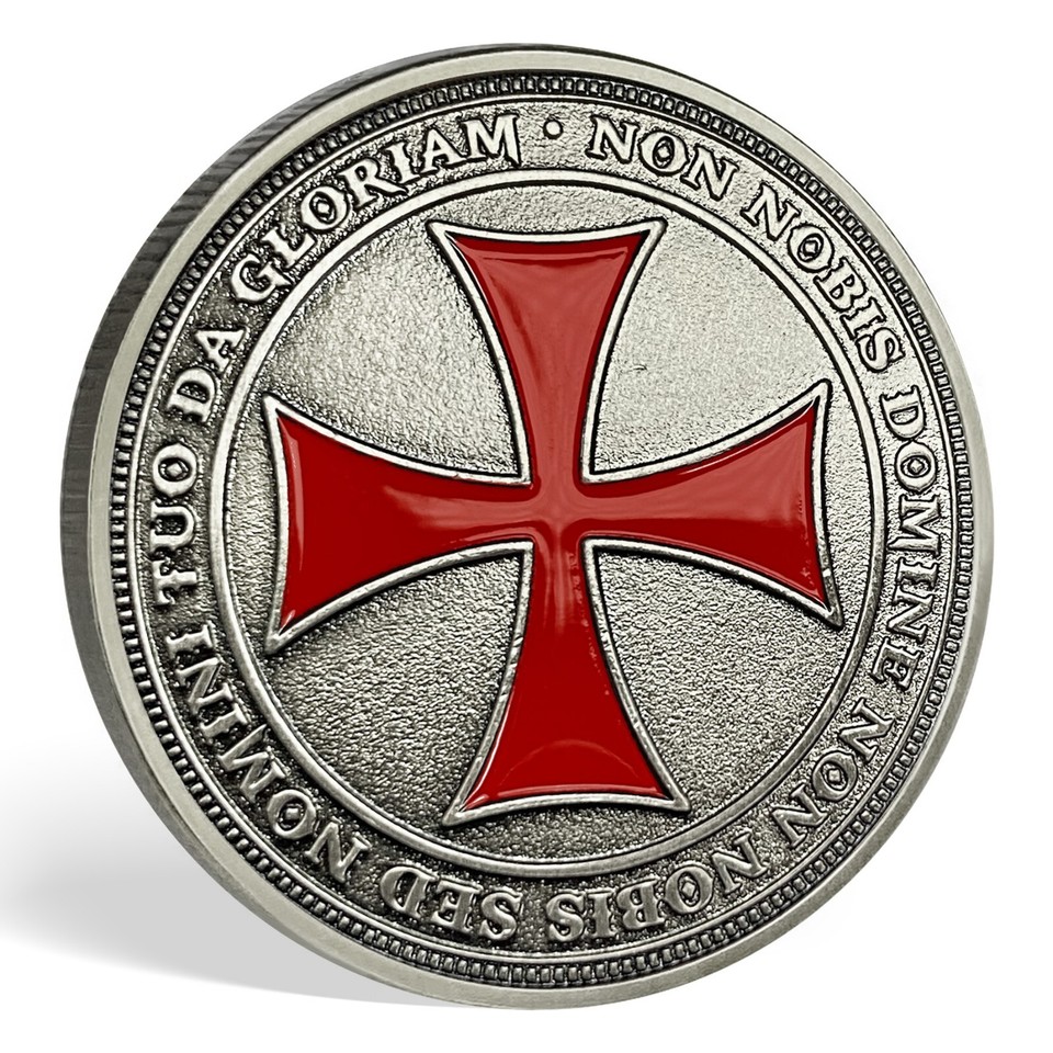 The Knight Templar Challenge Coin Red Cross Christian Coins Religious ...