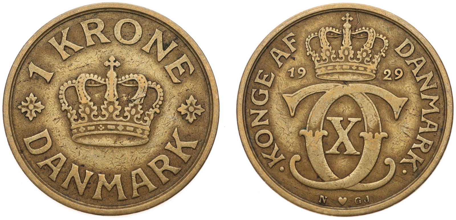 Dänemark - Denmark 1 Krone - Kroner 1925-1958 - verschiedene Jahrgänge ...