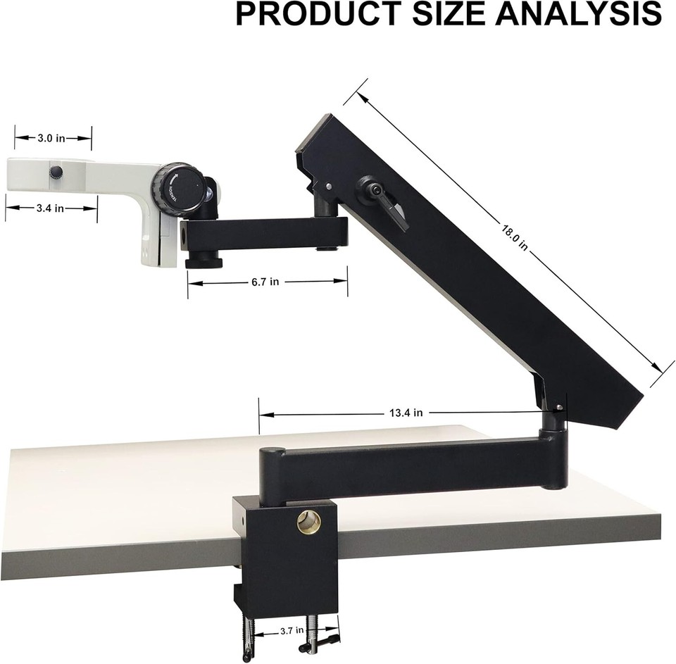 Articulating Stand with Post / Clamp 76mm Focusing Rack for Stereo ...