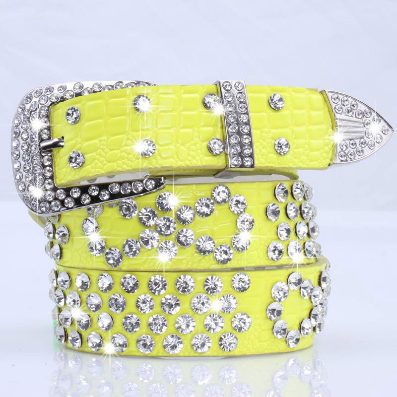 Shiny Rhinestone Crystal Studded Belt Women Western Bling Waistband ...