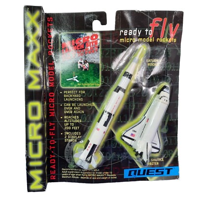 QUEST MICRO MAXX SET 2 ready-to-fly MODEL SATURN V ROCKET SPACE SHUTTLE ...