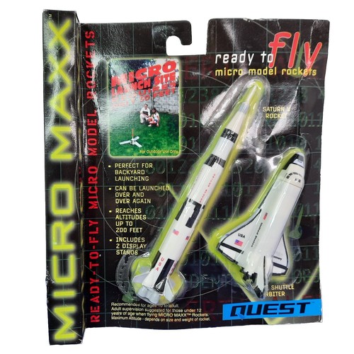 QUEST MICRO MAXX SET 2 ready-to-fly MODEL SATURN V ROCKET SPACE SHUTTLE ...