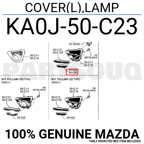 KA0J50C23 Genuine Mazda COVER(L),LAMP KA0J-50-C23 | eBay