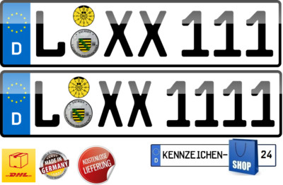 2 EU Kfz-Kennzeichen 460 460x110 Nummernschilder Autoschilder ...