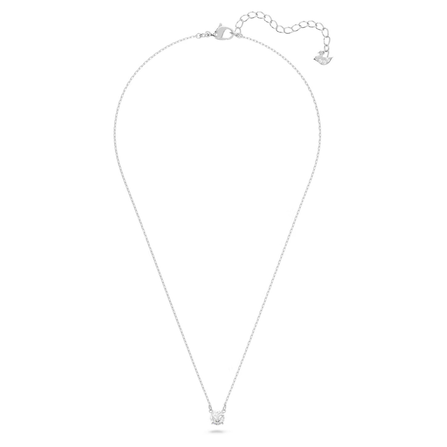 Swarovski Attract Necklace Round cut, White, Rhodium plated -5408442 ...