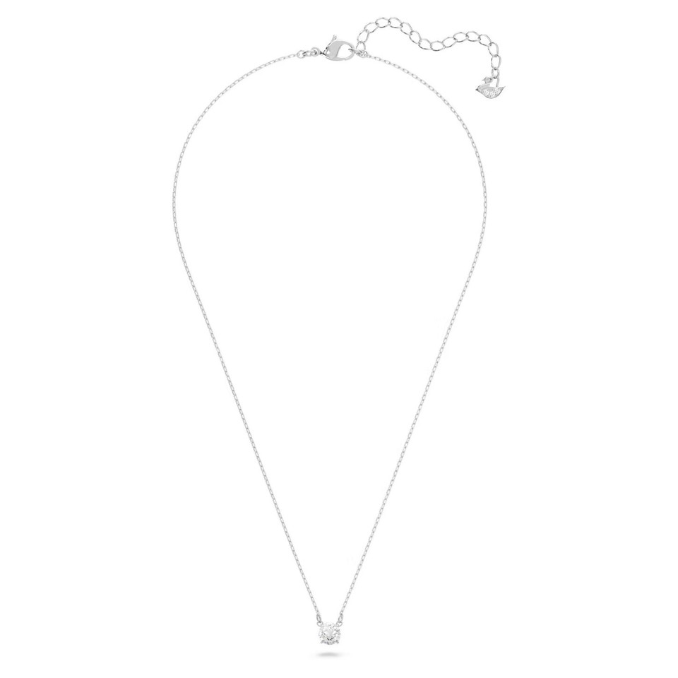 Swarovski Attract Necklace Round cut, White, Rhodium plated -5408442 ...
