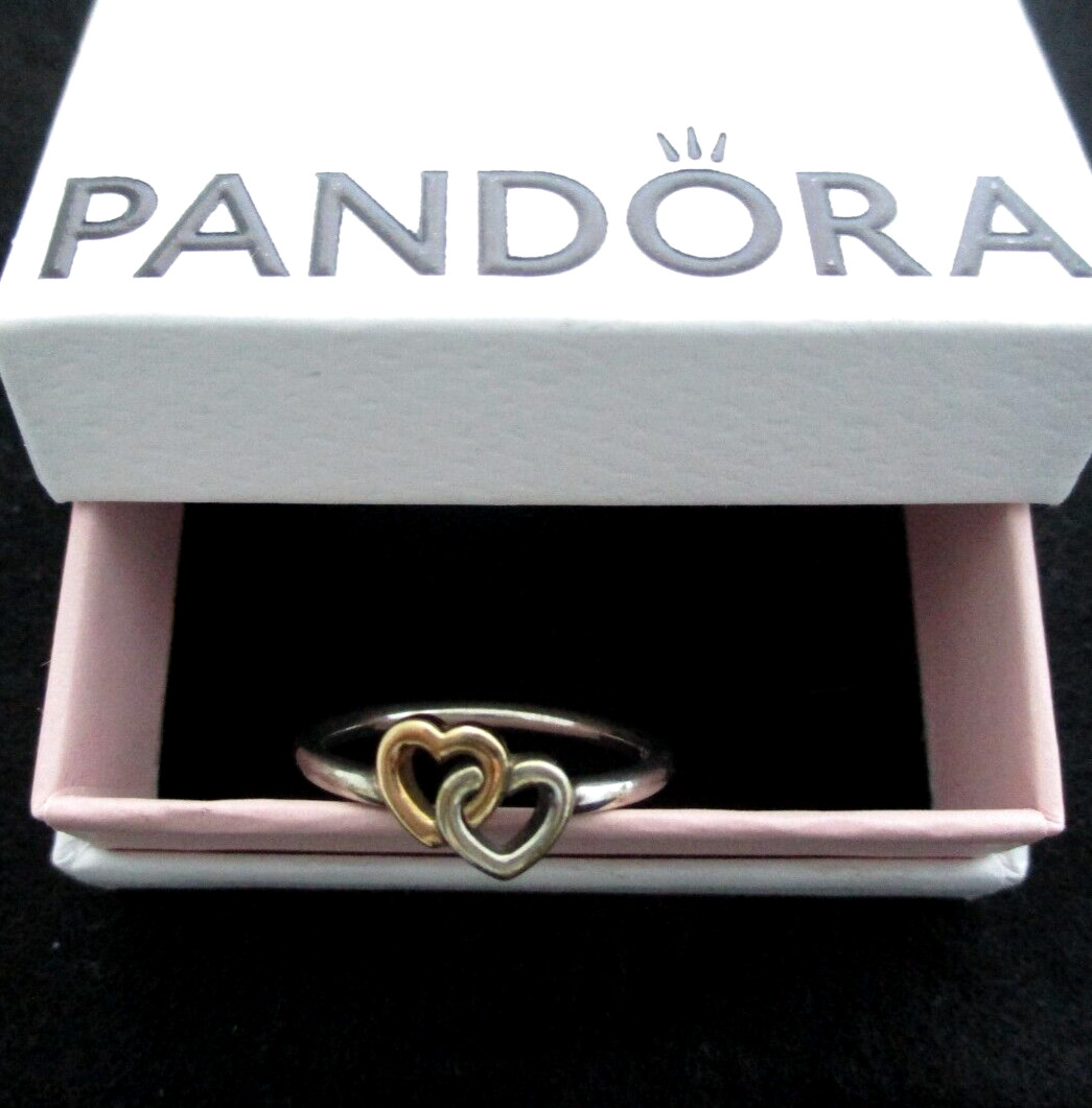 Pandora ALE 925 Sterling Silver & 14k Gold Heart Ring… - Gem