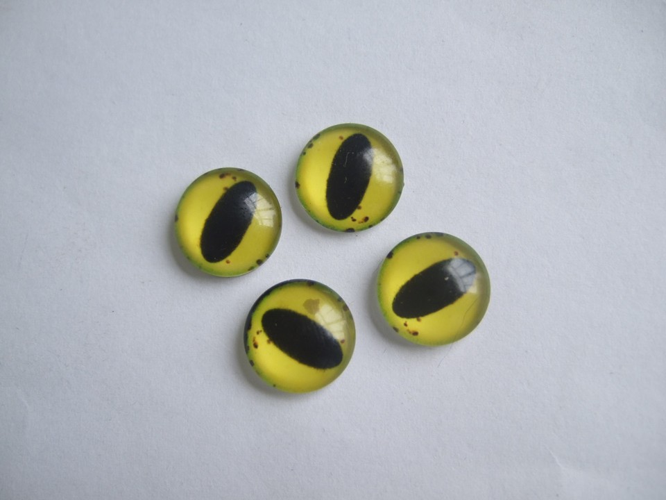 20pcs 12mm Round Dragon Eyes Glass Cameo Cabochons Jewellery Craft ...