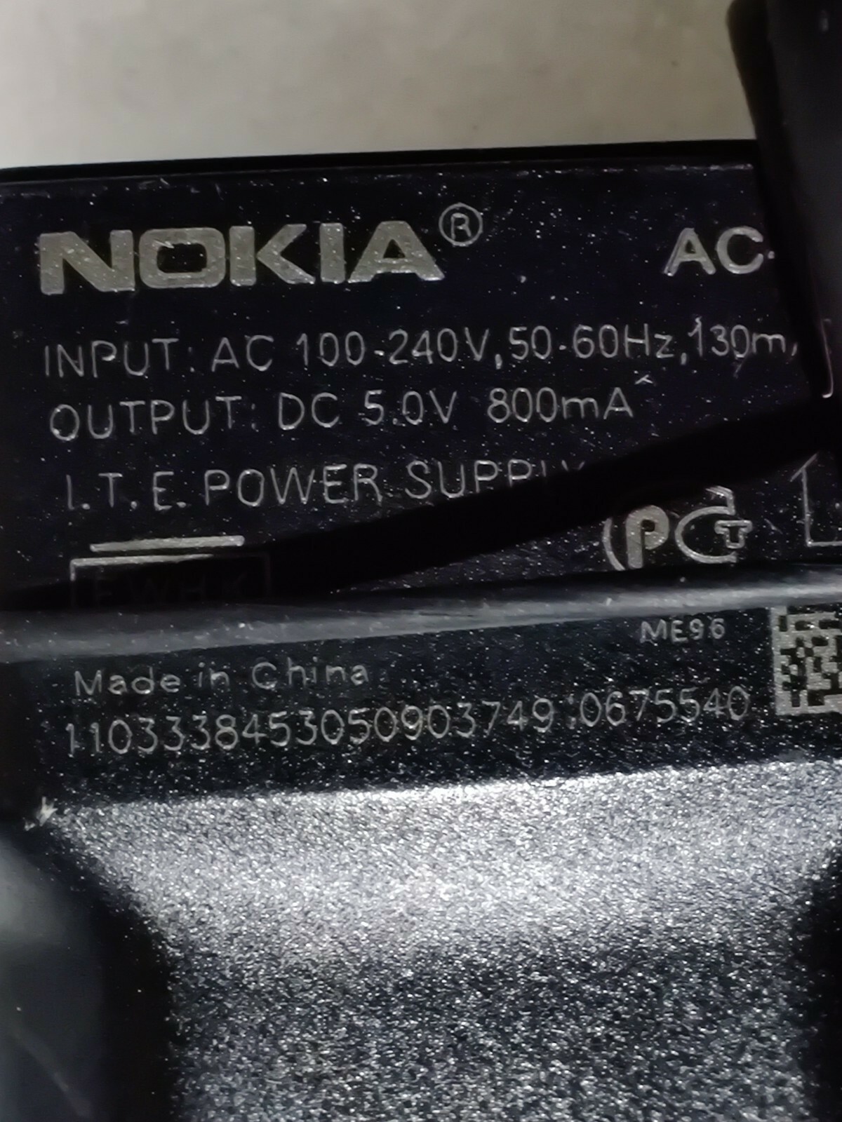 Genuine AC-5E Thin Pin (2mm) Mains Charger with EU 2-Pin Plug for Nokia ...