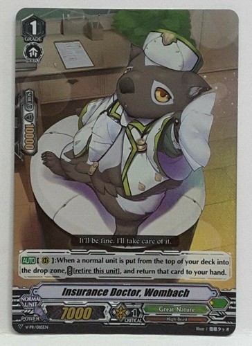 Bushiroad Cardfight!! Vanguard Insurance Doctor, Wombach V-PR/0115EN ...