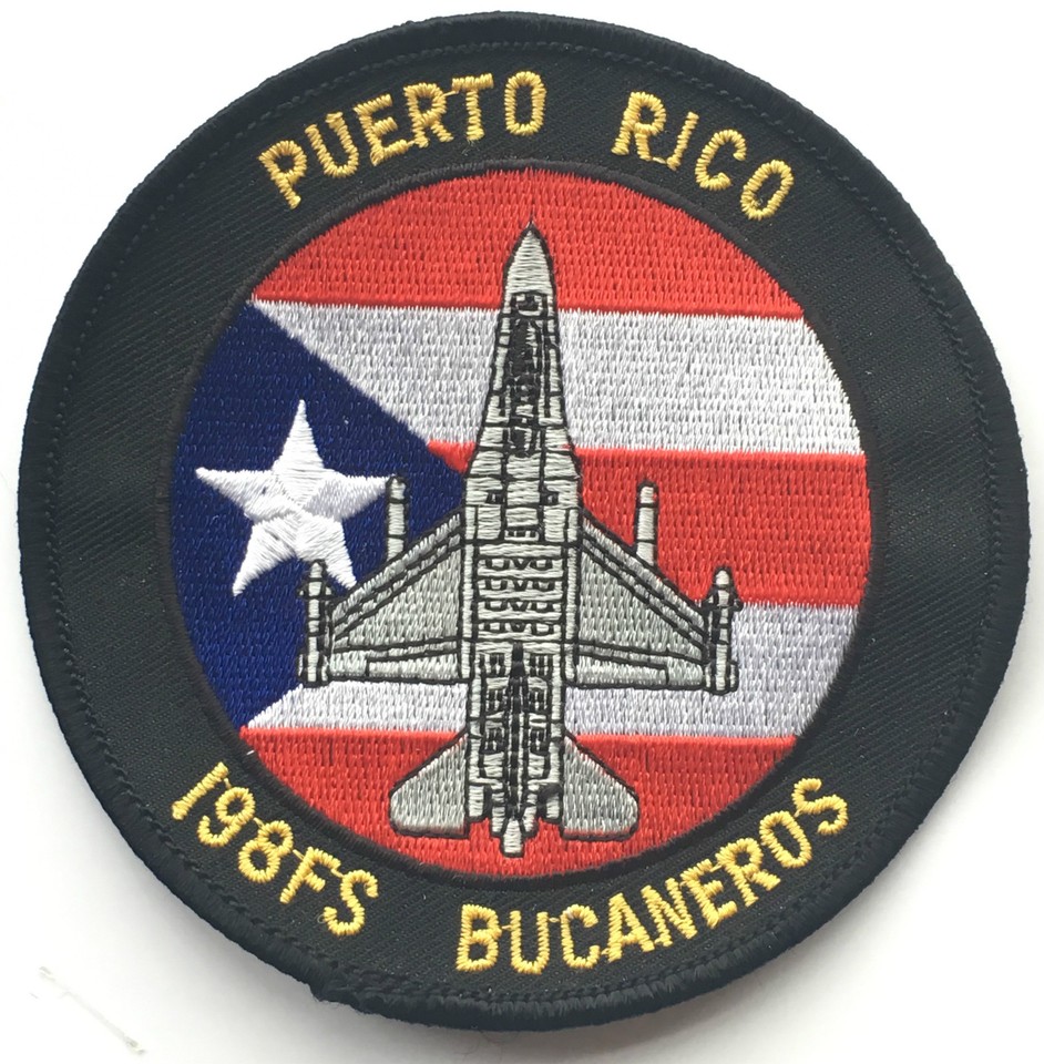 Puerto Rico Fighter Squadron Air National Guard 198FS Embroidered Patch ...