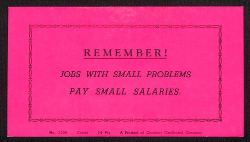 "Small Salaries" Proverb Crescent Cardboard Salesman Sample Card c1955 ...
