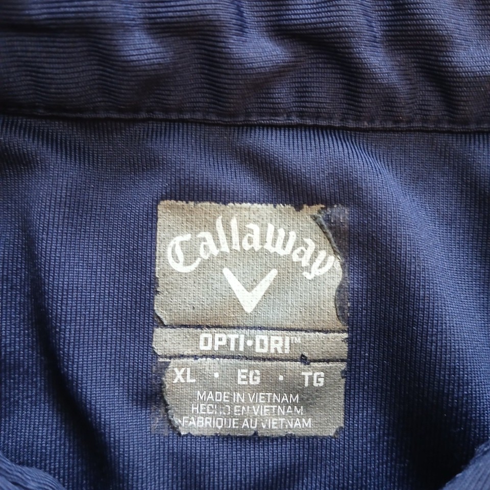 Callaway Opti-Dri Polo Mens Extra large Blue Striped Golf Performance ...