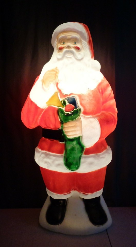 Large 41" VTG General Foam Lighted Christmas Santa Claus Blow Mold Sock ...