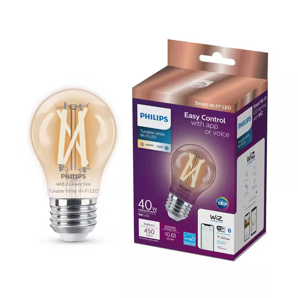 Philips Smart Bulb LED 40W Dimmable Wi-Fi Wiz 450 Lumen A15 Standard | eBay
