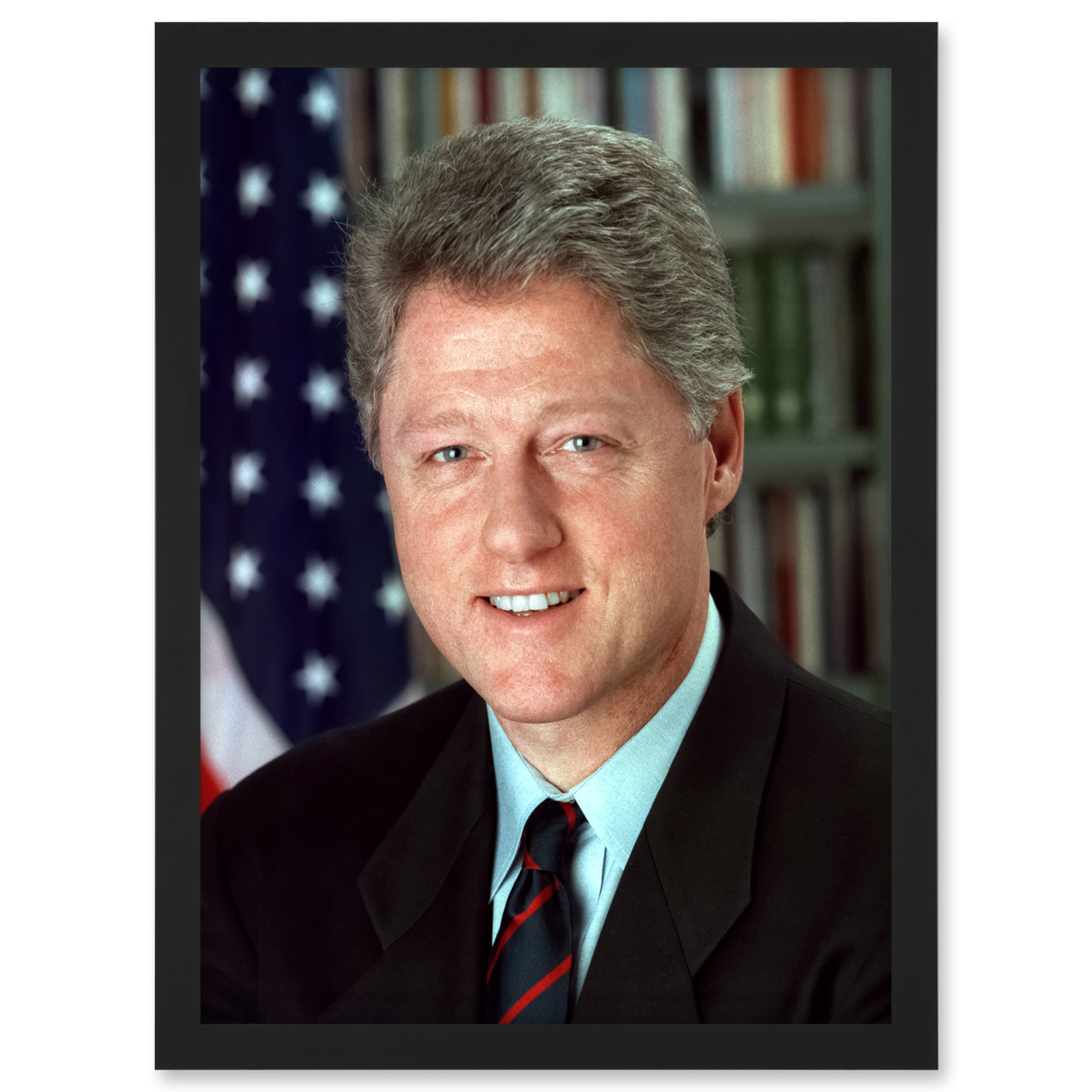 US President Bill Clinton Portrait Photo Framed Wall Art Picture Print ...