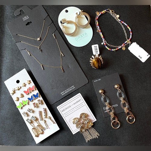 NORDSTROM RACK Jewelry Lot: Necklace, Earrings, Anklet, Ring, Various ...
