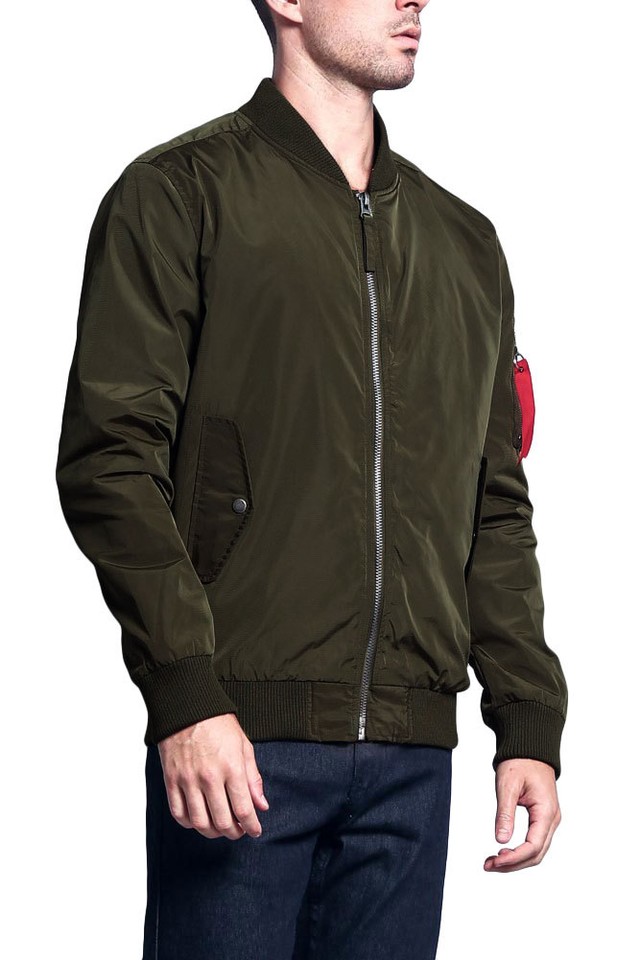 Victorious Men's Lightweight Bomber Flight Jacket Military MA-1 (JK704 ...